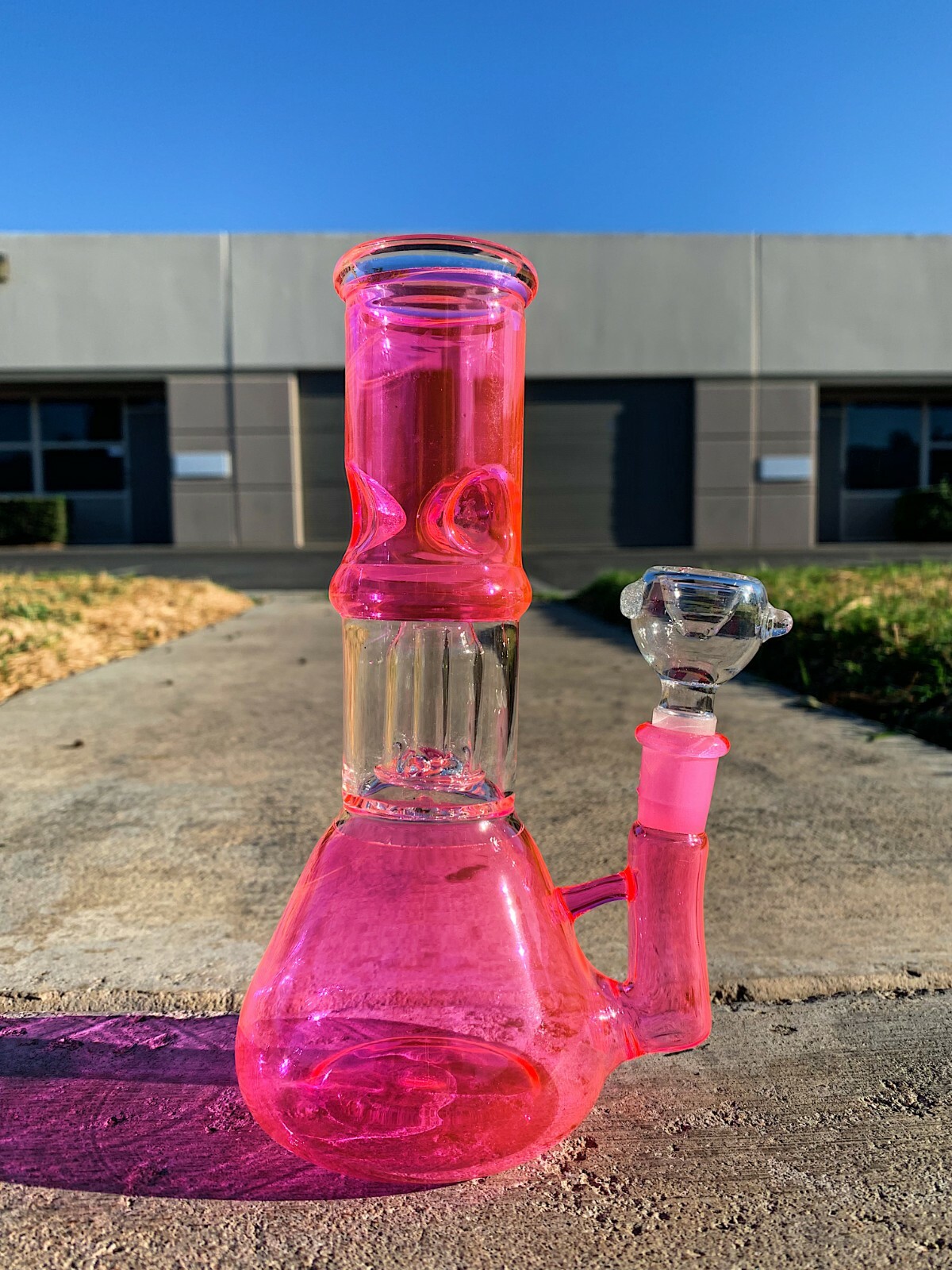 Hookah Water Pipe Glass 8" Pink Side Joint Tobacco Bong w/ Ice Catcher ...