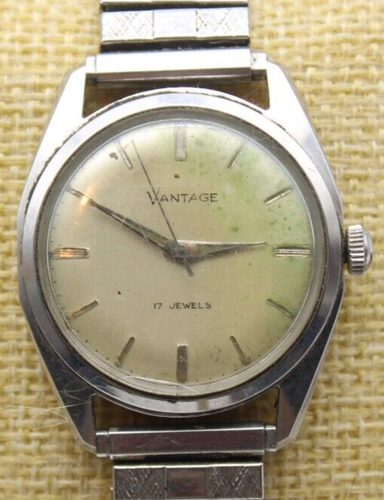 VANTAGE TIME STANDARD MEN'S AUTOMATIC WATCH 32.7mm 18.5mm LUG 17j RUNS ...