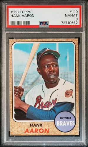 1968 Topps #110 Hank Aaron - Atlanta Braves - PSA 8 | eBay