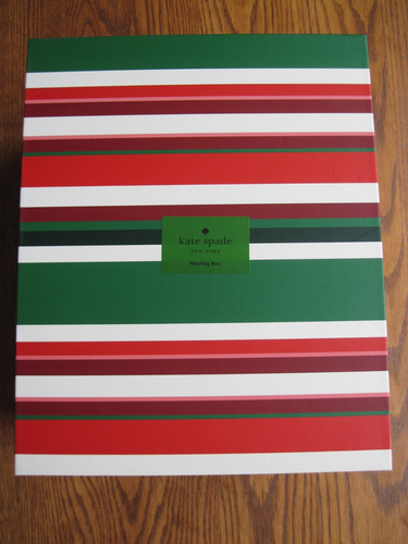 Kate Spade Christmas Stripe Nesting Storage Box Red Green White NEW | eBay