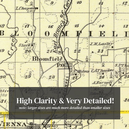 Old Map of Johnson County, IL 1876 - Vintage Illinois Art | eBay