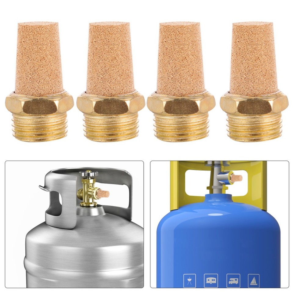 4pcs Brass Pneumatic Muffler Silencer Exhaust Muffler G1/2 Male Thread ...