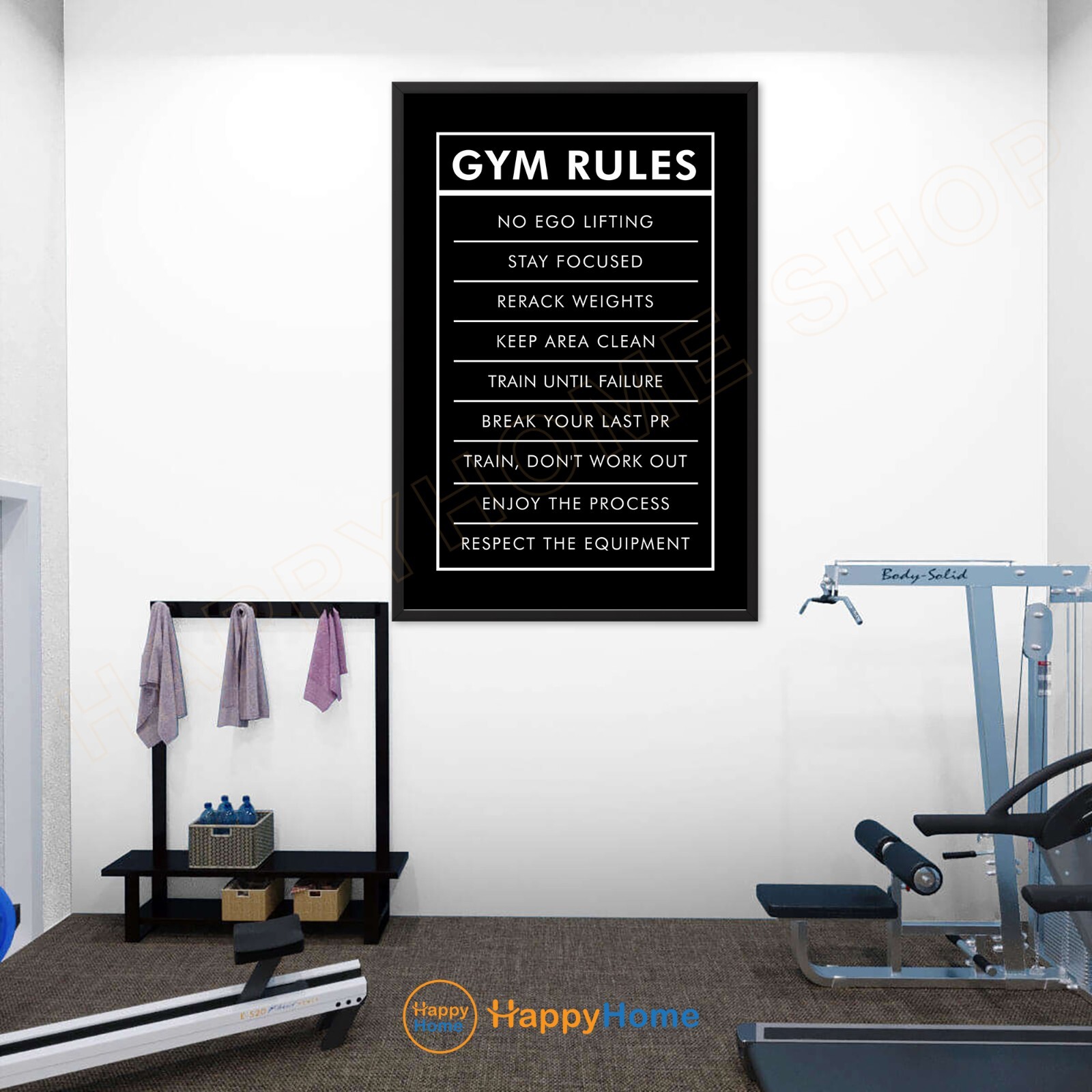 Gym Rules Wall Art Home Gym Decor Workout Room Gym Fitness Quote Print ...