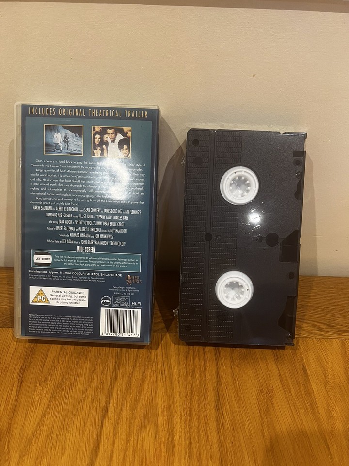 New And Sealed 007 Diamonds Are Forever VHS Wide Screen Collection ...