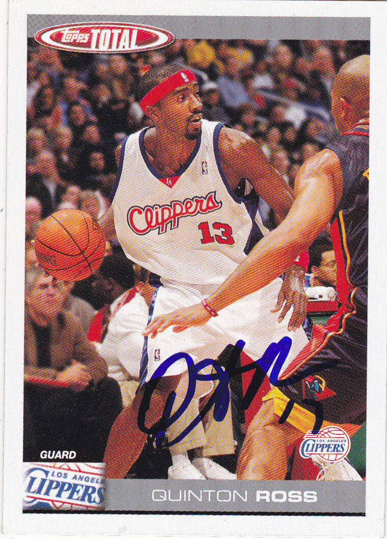 QUINTON ROSS LOS ANGELES CLIPPERS SIGNED CARD DALLAS MAVERICKS ...