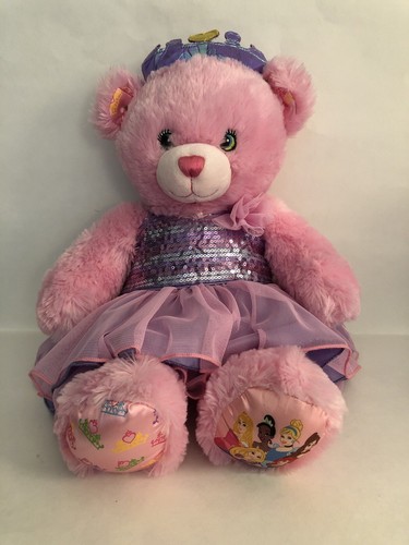 Build A Bear Pink Princess Bear With Purple Tiara And Dress | eBay