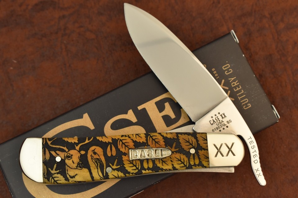 CASE XX USA DEER TURKEY HUNTER DROP POINT BULLET SHIELD BONE RUSSLOCK ...
