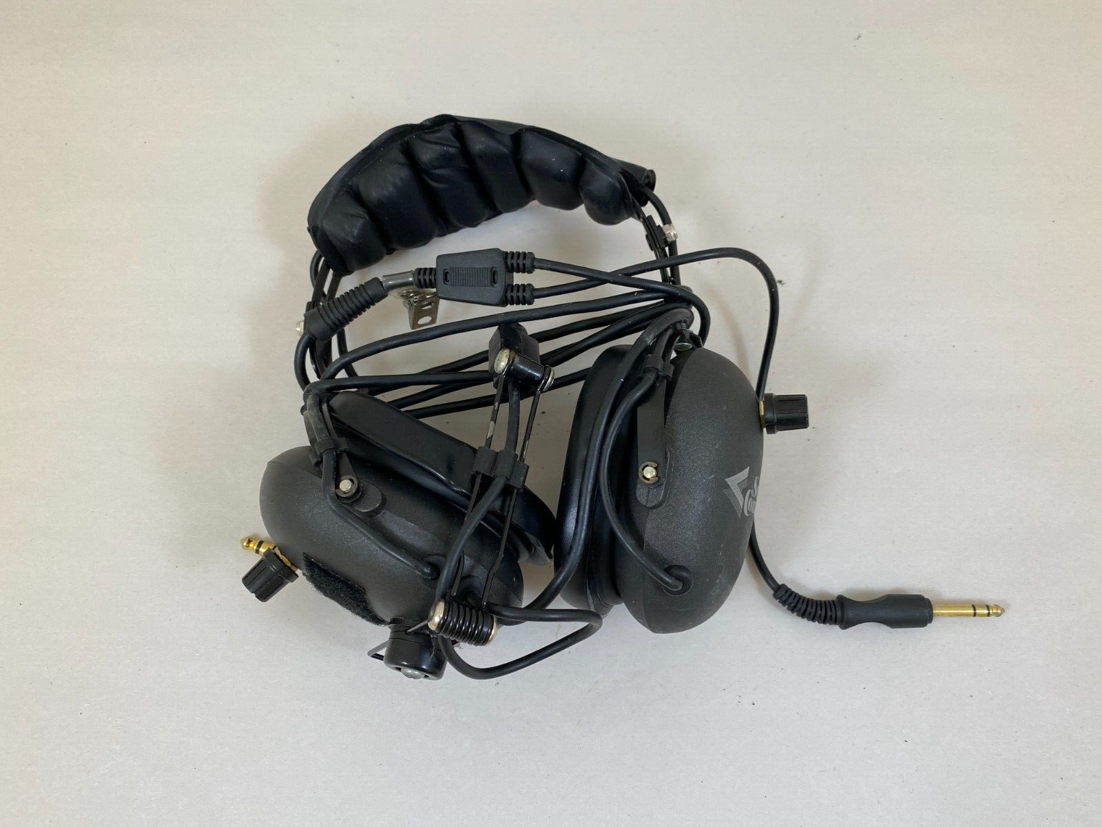 (3) VINTAGE OLD AVIATION HEADSETS SOFT COMM AUDIO COM, DISPLAY? PARTS ...