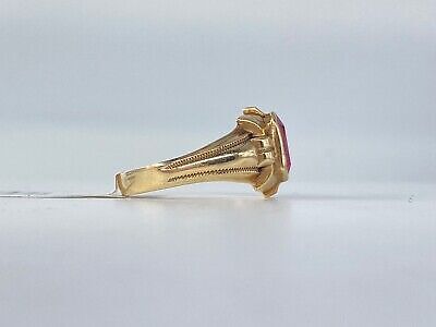 10K Yellow Gold Synthetic Ruby Ring 5.2g Size 10.25 (MI1059704) | eBay