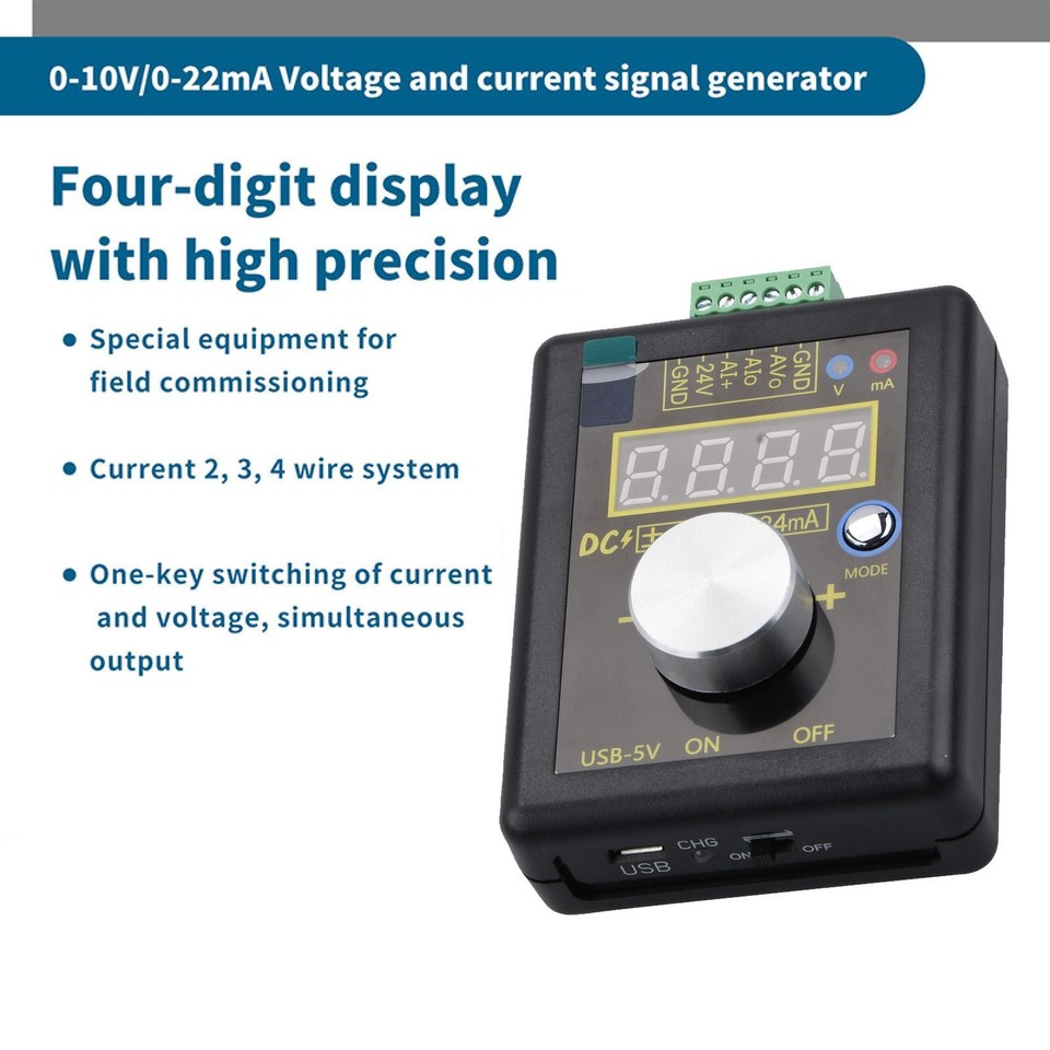 DC 0~10V 0~24mA Current Voltage Analog Simulator Signal Generator w ...