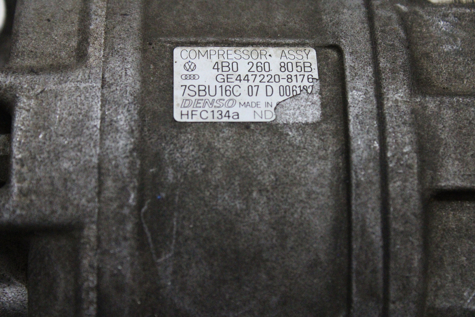 2002 AUDI ALLROAD A/C COMPRESSOR 4B0 260 805B OEM 96 97 98 99 00 01 02 ...