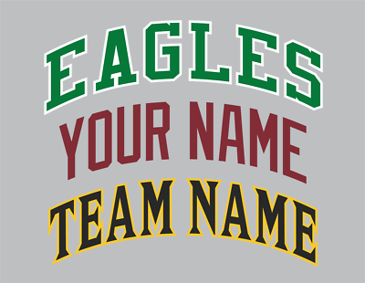 Custom Arched Team Name Lettering Tackle Twill Pro Cut for Uniform ...