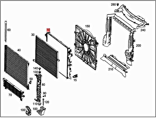 Genuine MERCEDES X222 C238 C253 S213 W213 W447 Coolant radiator ...