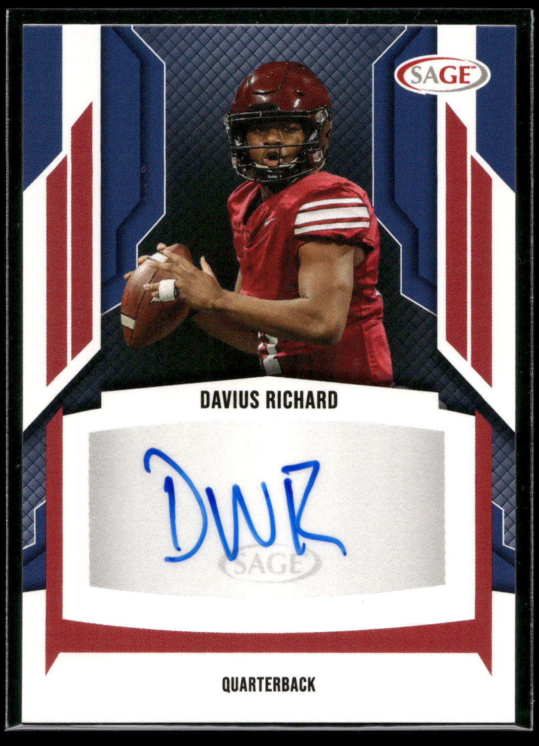 2024 SAGE Davius Richard AUTOGRAPH RED PARALLEL SP North Carolina ...