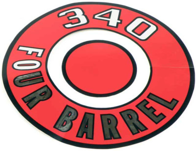 FITS 1966-70 MOPAR PLYMOUTH 383 MAGNUM RED AIR CLEANER LID DECAL | eBay