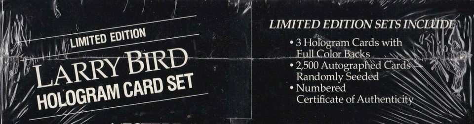 Larry Bird Hologram Card Set: Case of 25 3-Card Sets SEALED NEW Lime ...