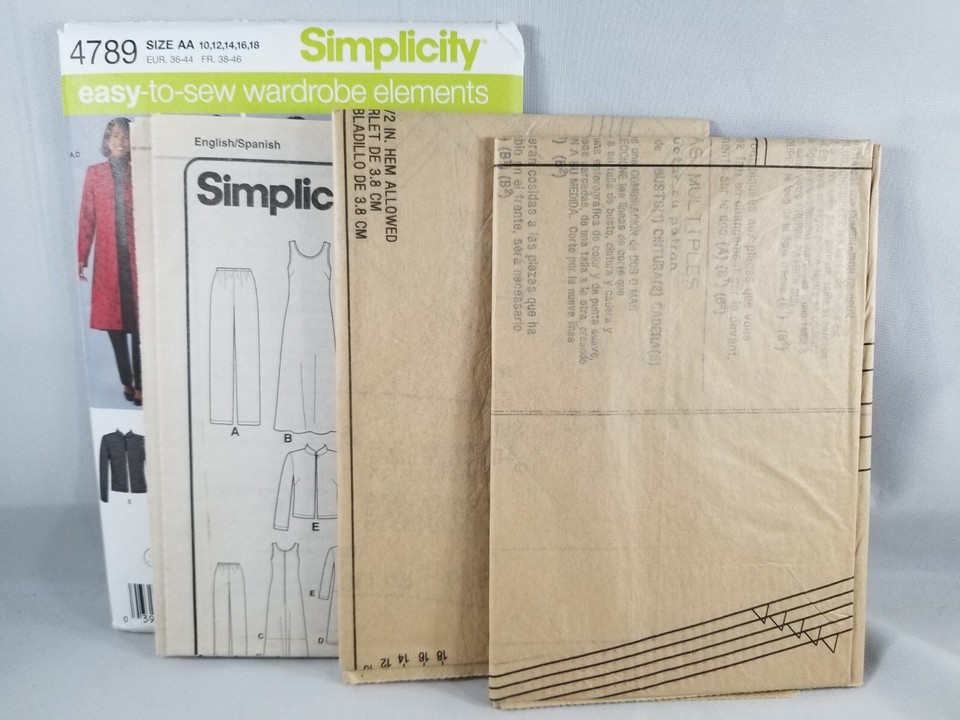 Simplicity Easy to Sew Wardrobe Elements Sewing Pattern 4789 In K ...