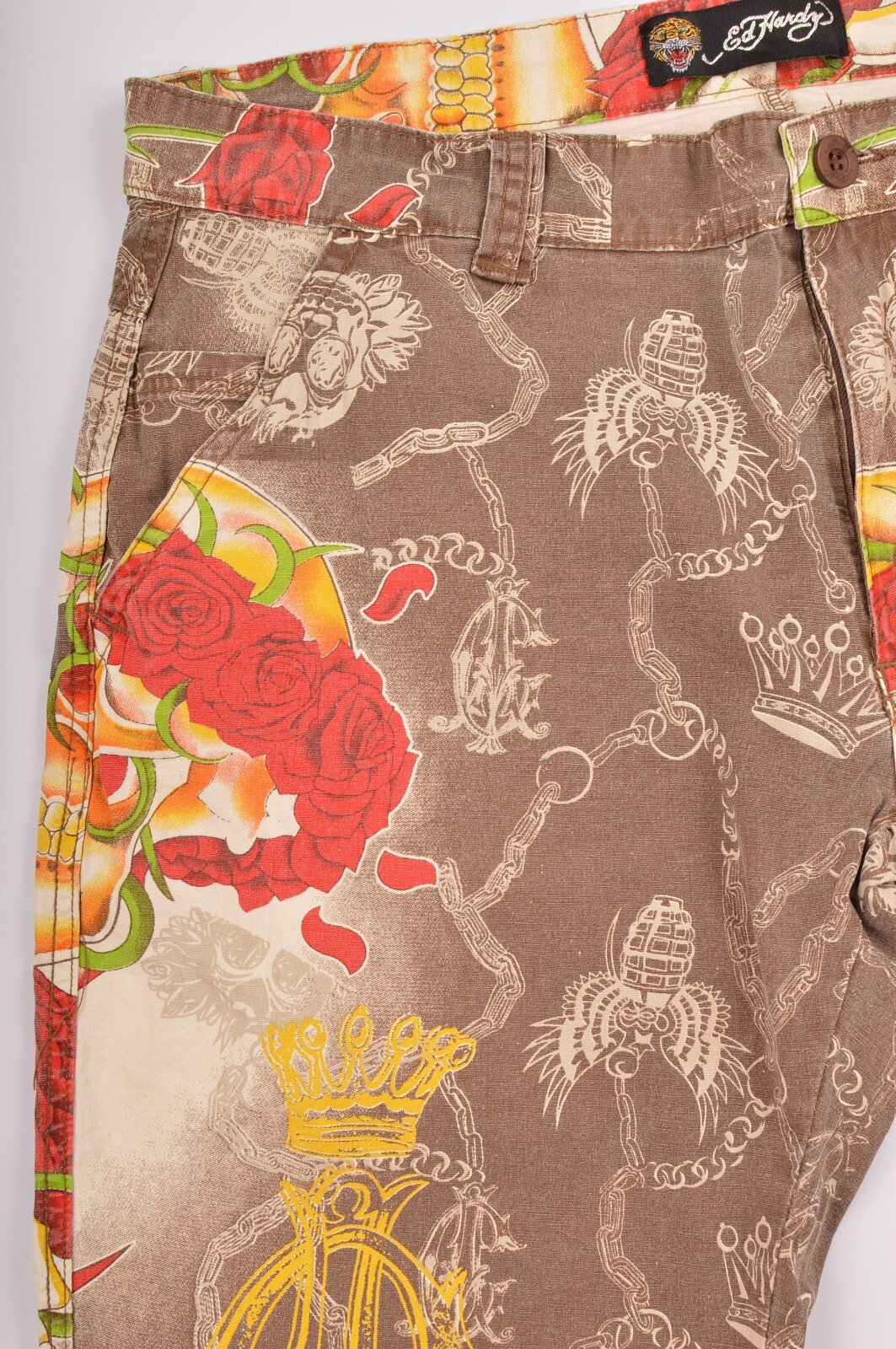 Ed Hardy Vintage Full-Print Designer Skull Chino Shor… - Gem