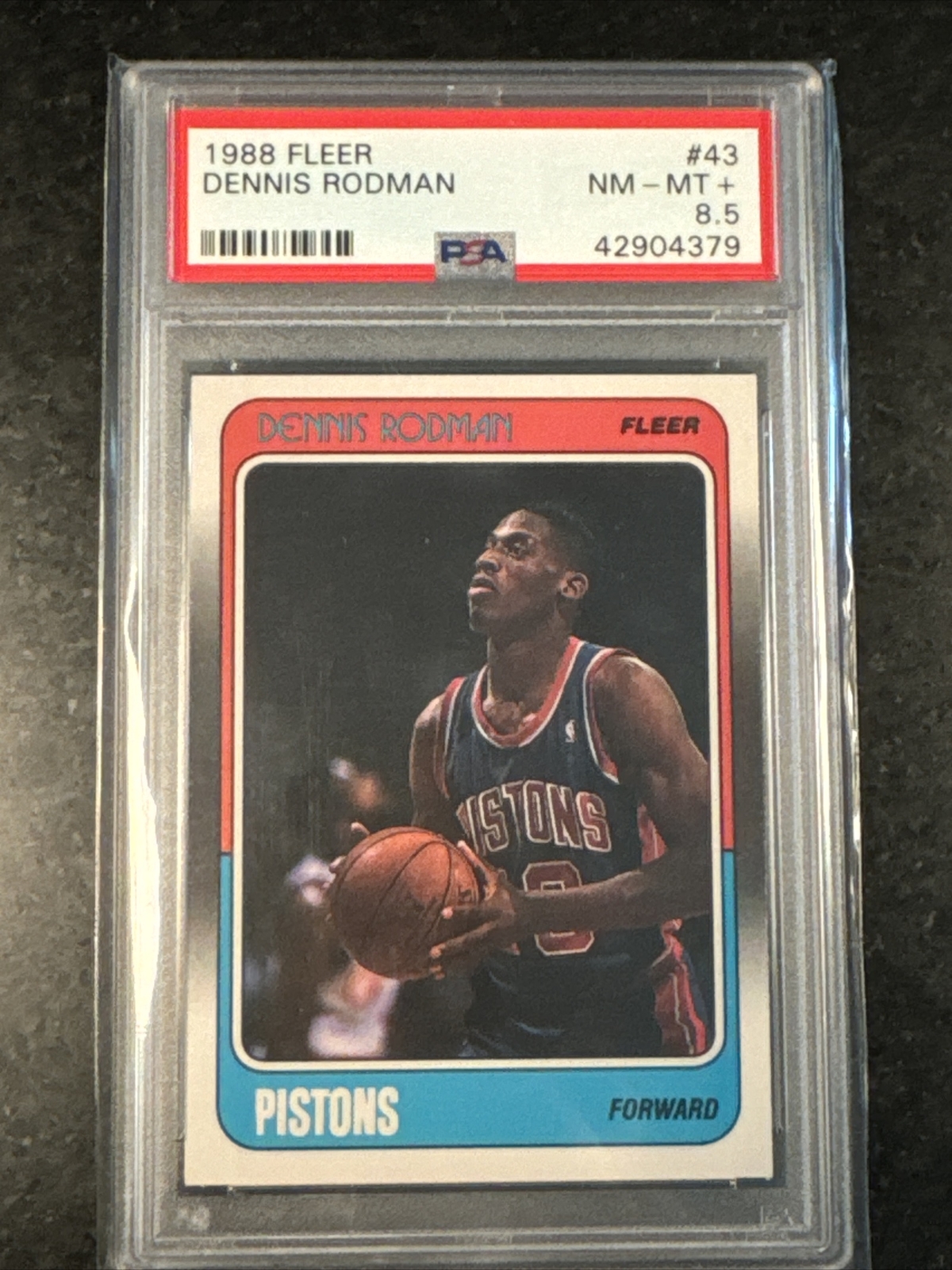 1988 Fleer Dennis Rodman #43 PSA 8.5 NM-MT+ Pop 28 Rookie Card RC ...