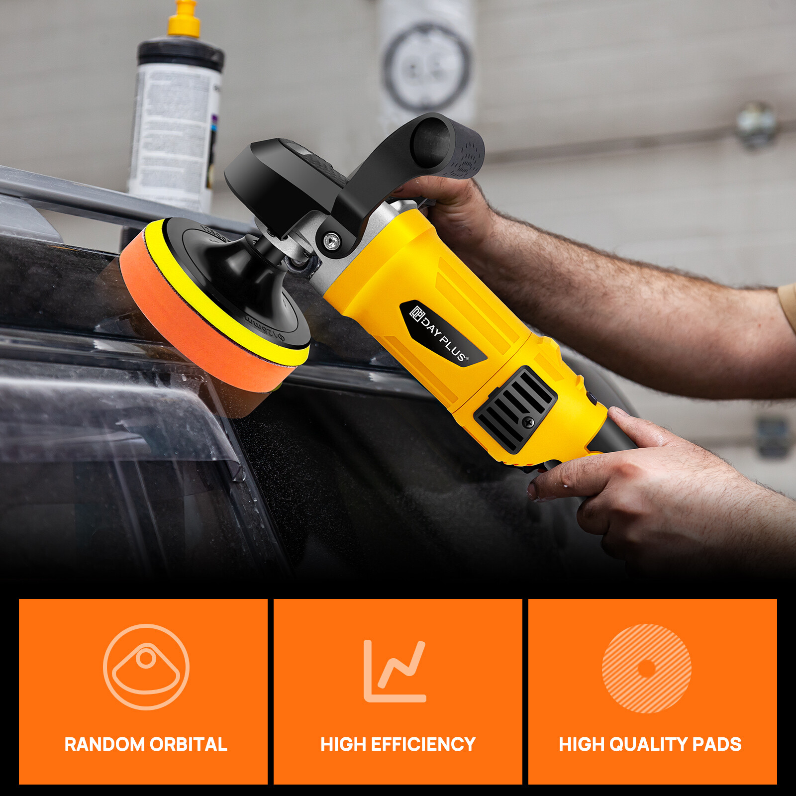 7" 5000W Car Polisher Buffer Polishing Machine Kit Waxing Tool Buffing ...