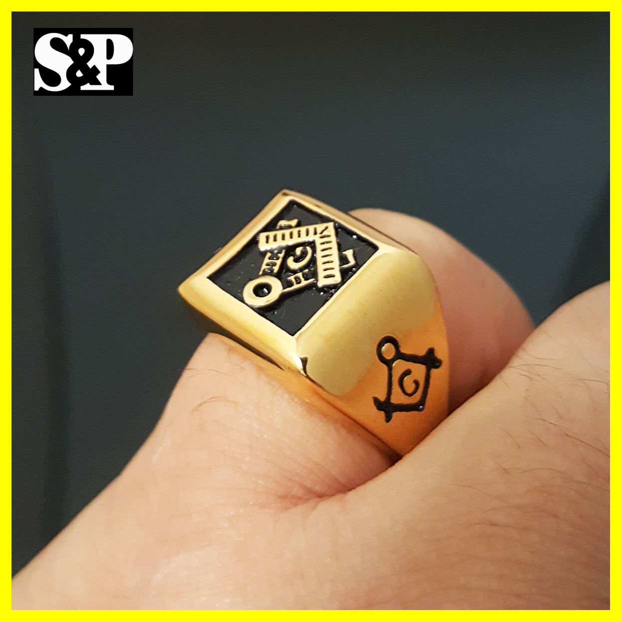 NEW MENS LUXURY RAPPERS GOLD PT HIP HOP MASONIC FREEMASON STAINLESS ...