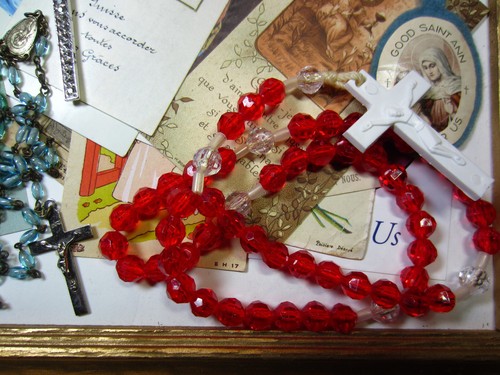 Catholic Lot Holy Cards Badges PostCard Crosses Crucifix Pin Rosaries ...