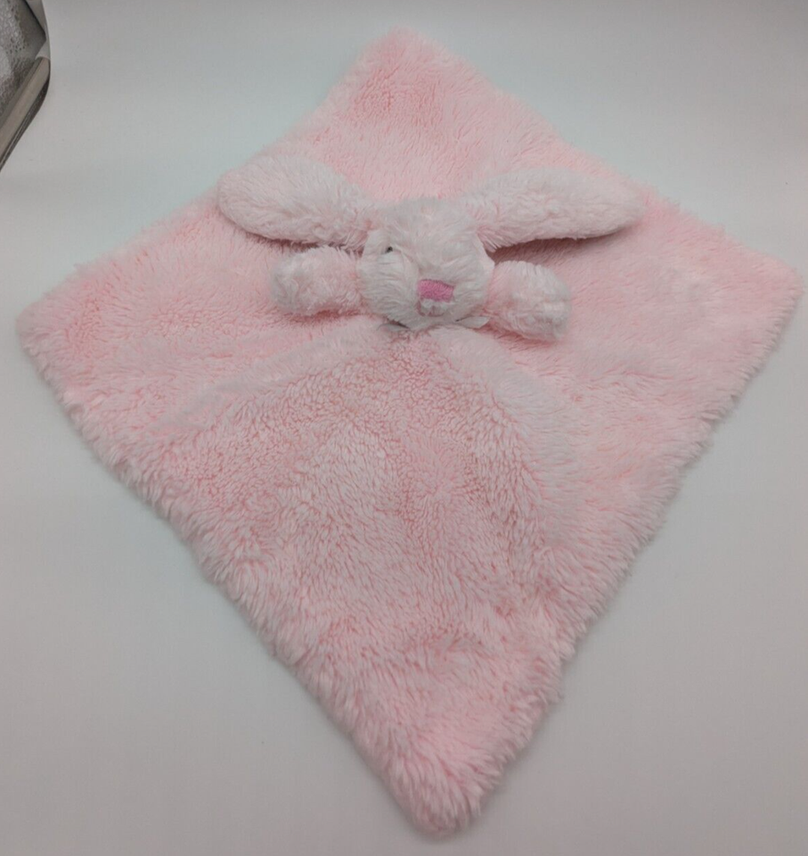 Okie Dokie Bunny Rabbit Baby Blanket Pink Fluffy Plush Security Lovey ...