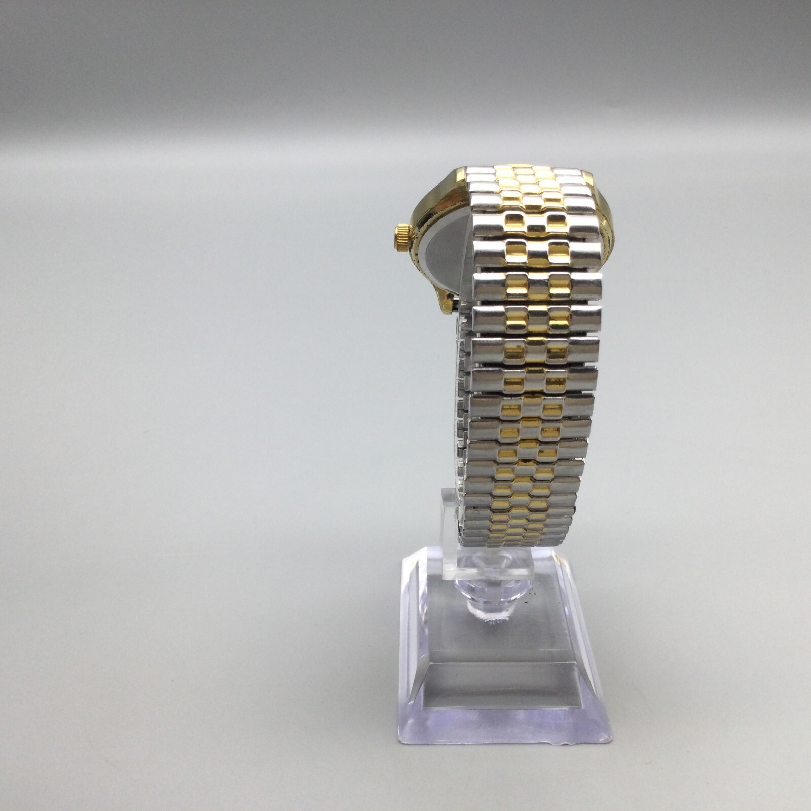 Vtg Timex Acqua Watch Men 36mm Gold Tone Indiglo Stretch Band New ...