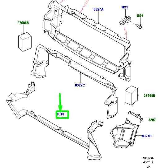 LR RANGE ROVER EVOQUE L538 Front Lower Air Deflector LR069699 NEW ...