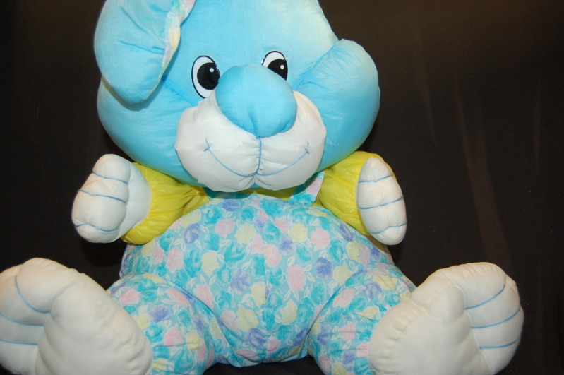 Yellow Bunny Rabbit 27" Kids of America Blue Plush Stuffed Animal Lovey ...