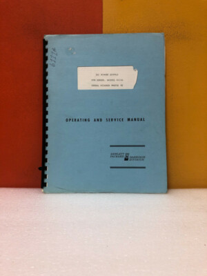 HP DC Power Supply STB Series, Model 6111A Operating & Service Manual ...