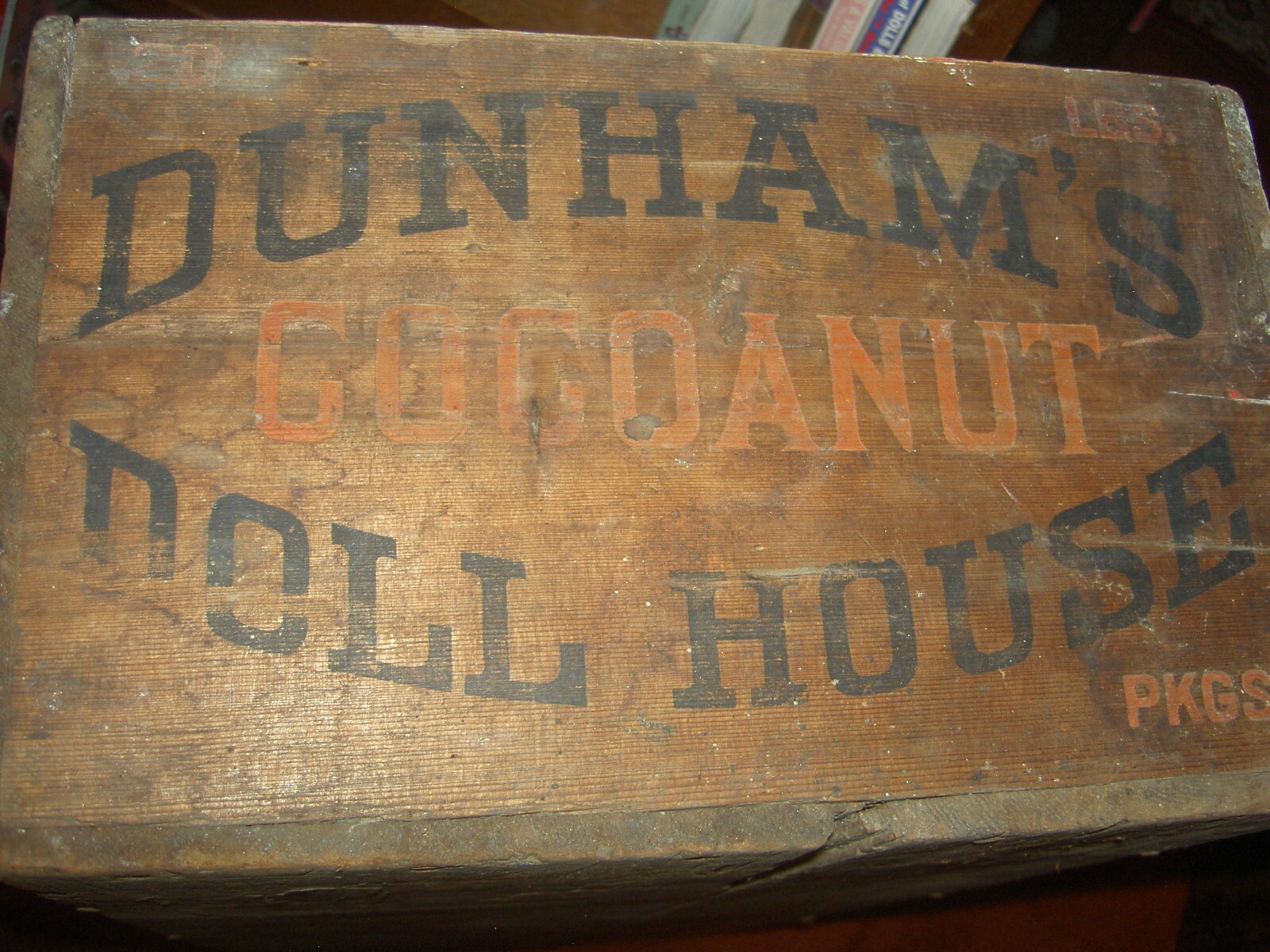 ONE very rare, antique 1890s, Dunham's Cocoanut Shipping Crate ...