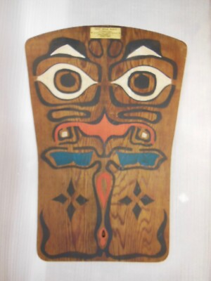 Old & Authentic HAIDA large hand painted SHIELD 30"x21" 1965 | eBay