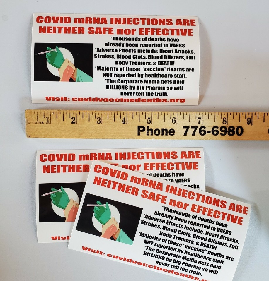 ANTI VACCINE Stickers 5 PACK LOT GRIM REAPER CLOT SHOT 💉 ANTI VAX VAXX ...