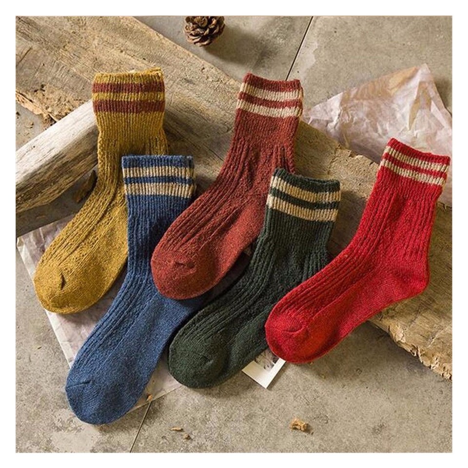 keep-warm women Vintage Colorful Winter socks (Stock in U.S.A) | eBay