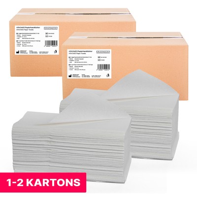 5000 - 10000x Papierhandtücher 1 lagig Handtücher Papier V-Falz ...