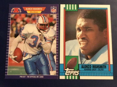 1989 Pro Set & 1990 Topps #145 #220 ALONZO HIGHSMITH Lot 2 Houston ...