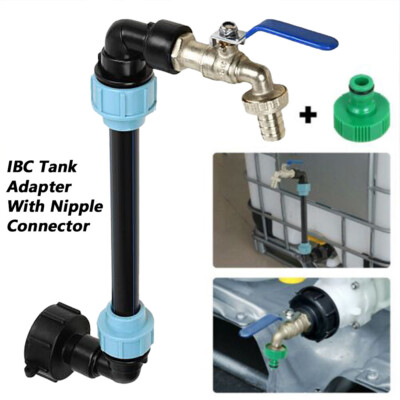 3/4" IBC Tank Gooseneck Outlet Tap Rain Barrel Rainwater Container ...