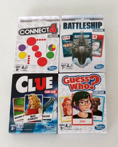Travel Game Card Game Set Battleship, Connect 4, Guess Who, Clue (4pk ...