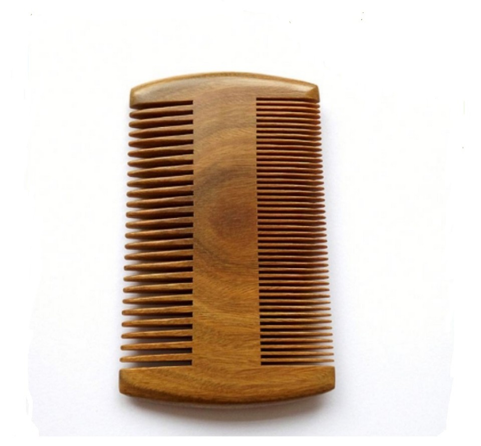 Green Sandalwood Peach Wood Comb – Anti-Static Pocket Hair & Beard Comb ...