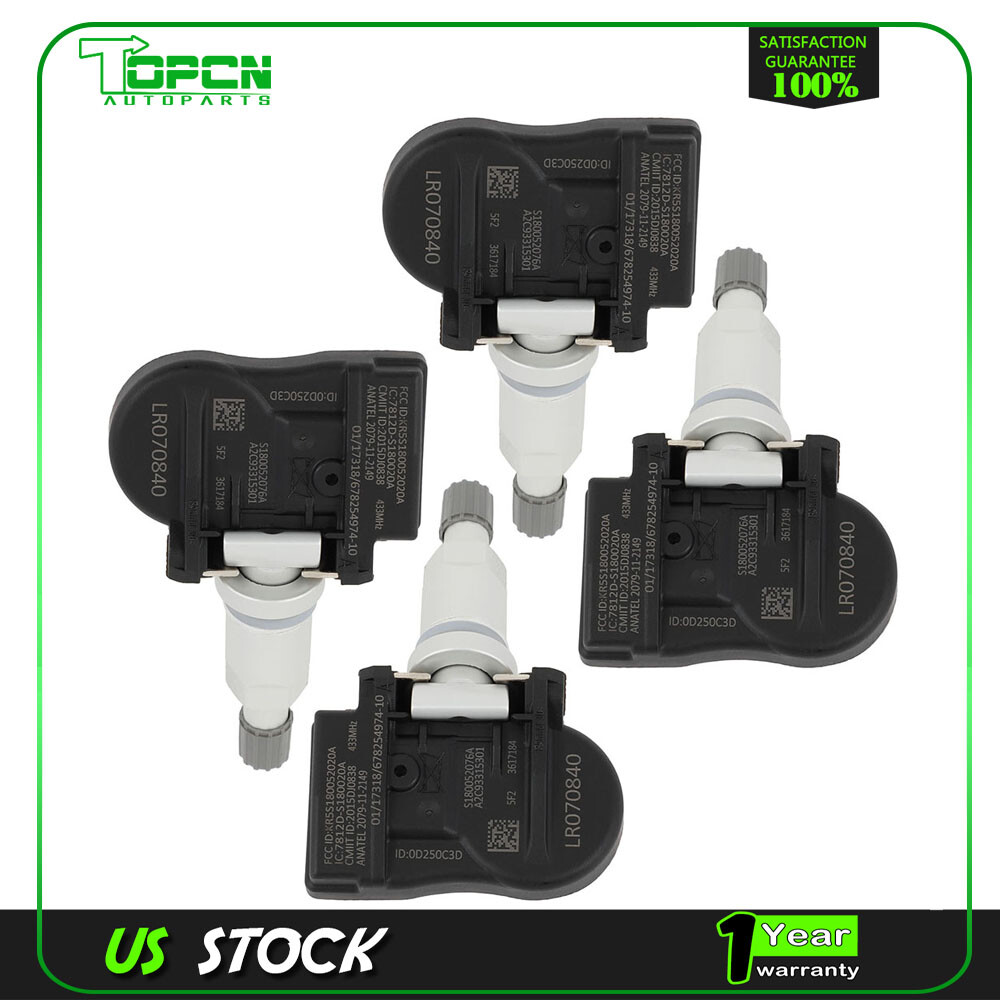 4X 433MHZ TIRE PRESSURE SENSOR TPMS FOR LAND ROVER LR2 LR3 LR4 LR070840 ...