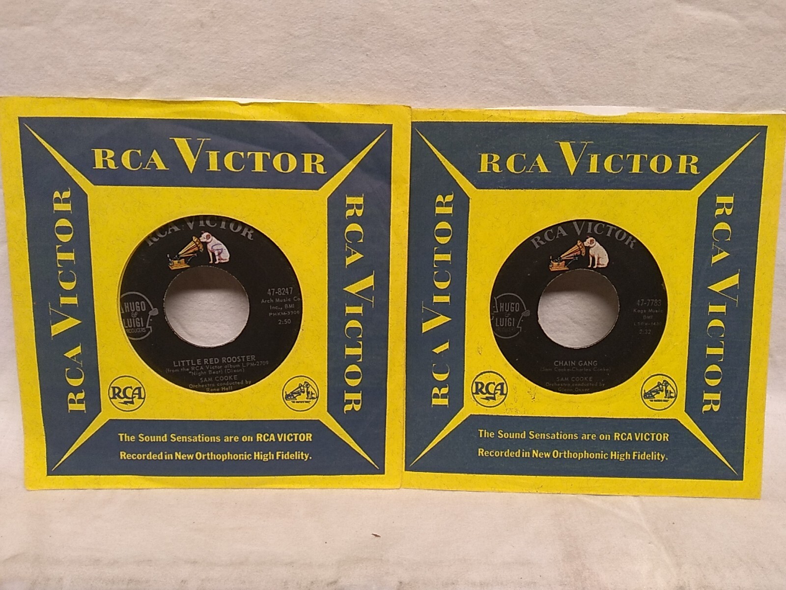 Sam Cooke Chain Gang / Little Red Rooster 45 RPM record lot of 2 1960 ...