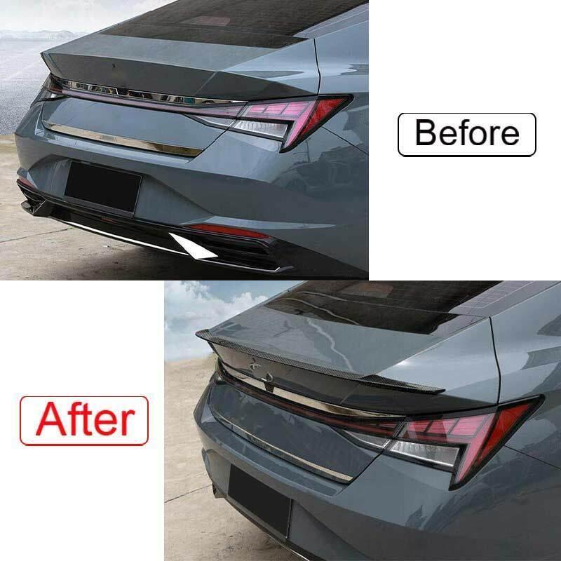 For Hyundai Elantra 2021-22 Carbon Fiber Style Rear Spoiler Tail Trunk ...