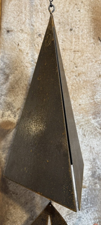 Large Handmade Joe Coniff North Country Style Triangle Wind Chime Bell ...