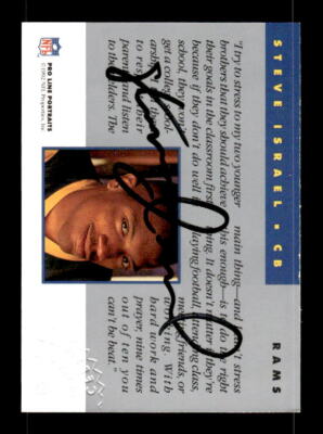 1992 Pro Line Portraits Autographs #73 Steve Israel Auto - ACTUAL SCAN ...