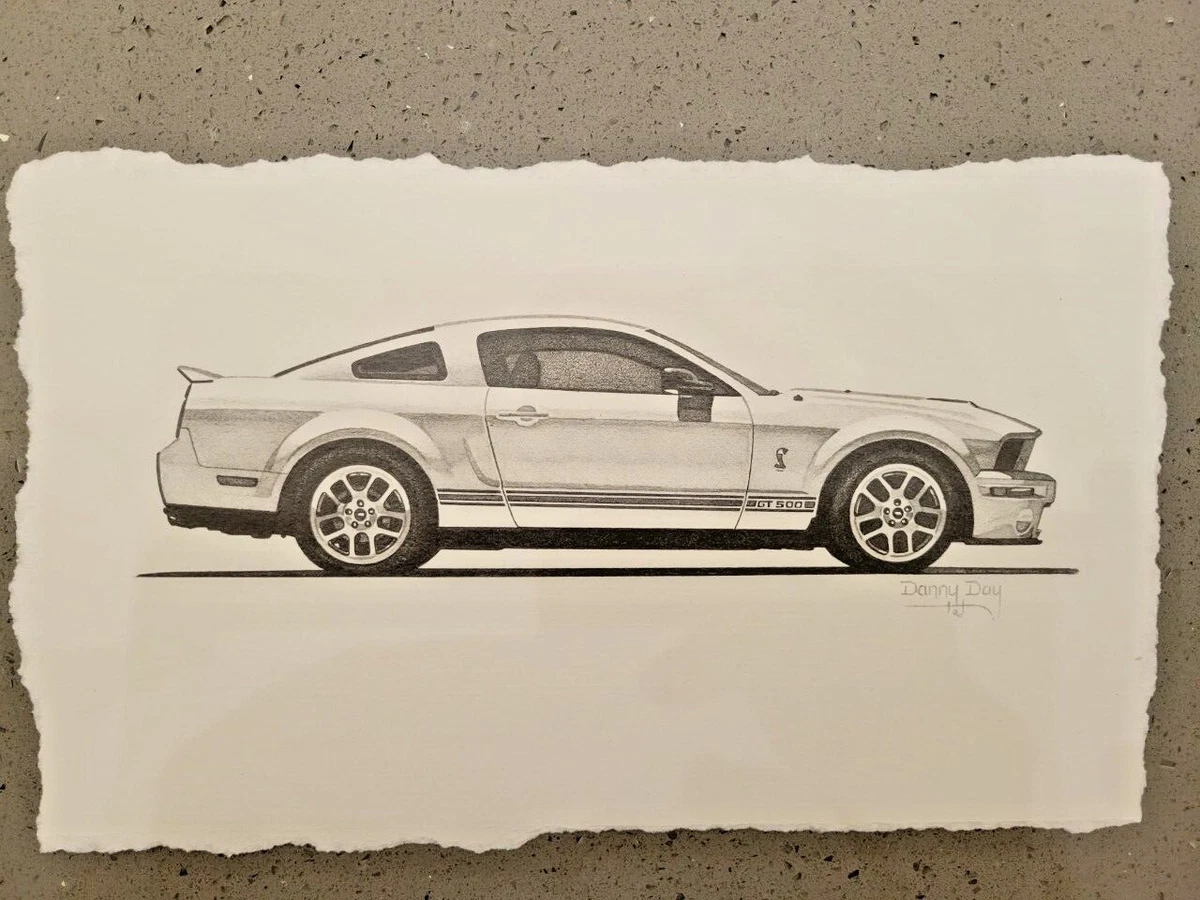 How To Draw A Mustang Shelby Gt500