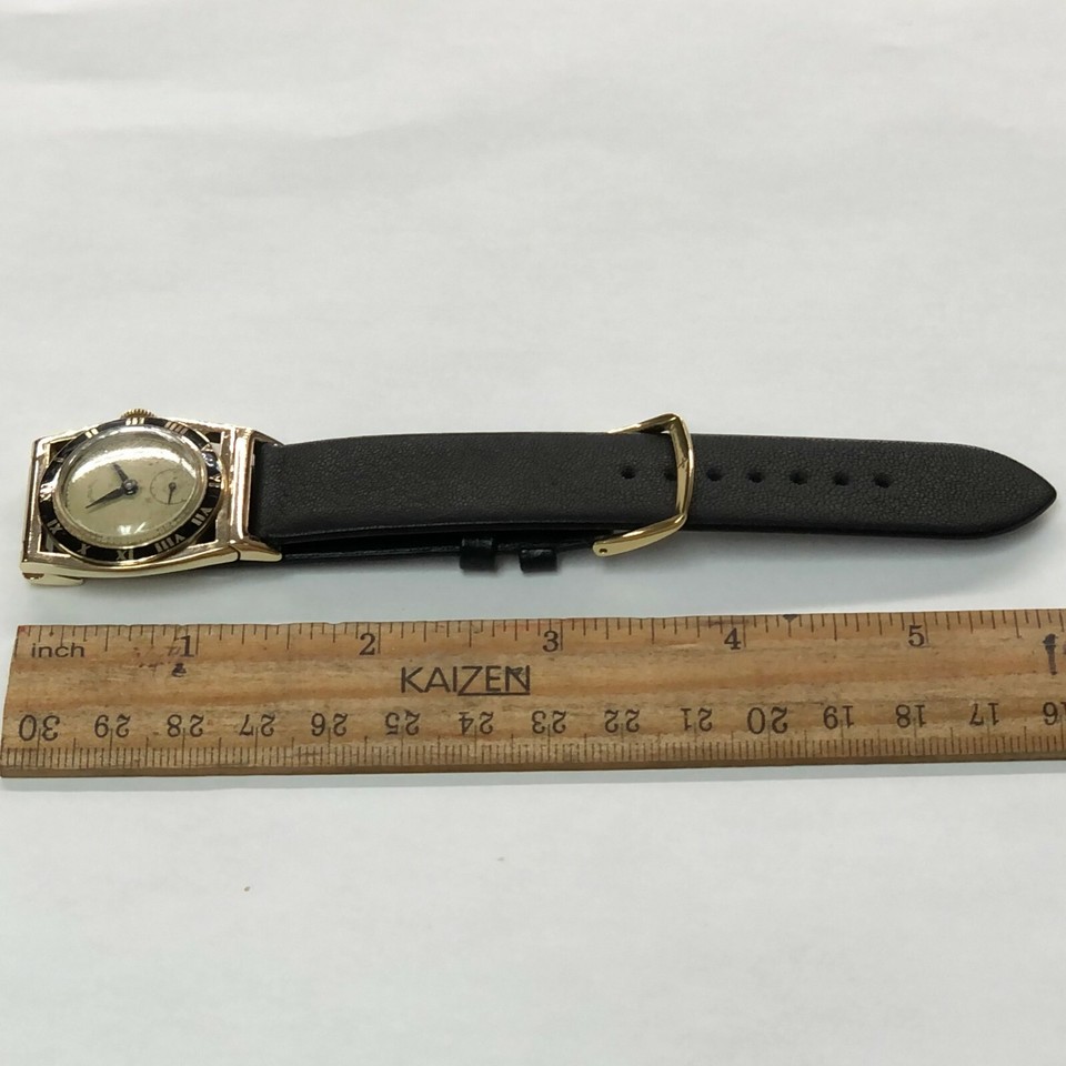 Vtg Hamilton 28mm Watch Piping Watch 14k YG 747 Movement Hinged Case ...