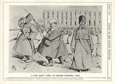 Rare British Cartoon 1905 - RUSSIAN CZAR NICHOLAS II SATIRE- A Picnic ...