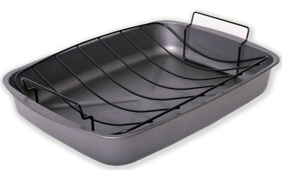 Roasting Pan Set with Removable Rack 2-Piece Non-Stick, Large | eBay