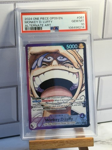 PSA 10 One Piece TCG OP09-061 Alt Art Leader Luffy Alternate Parallel ...